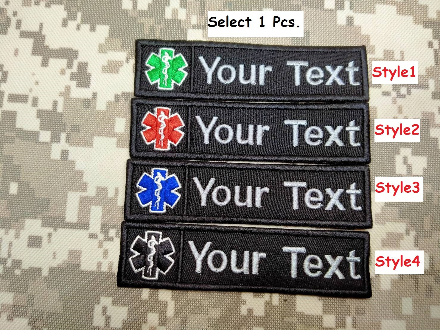Custom Name Text Your Text Patch Paramedic Medic EMT EMS Patch Sew on ...