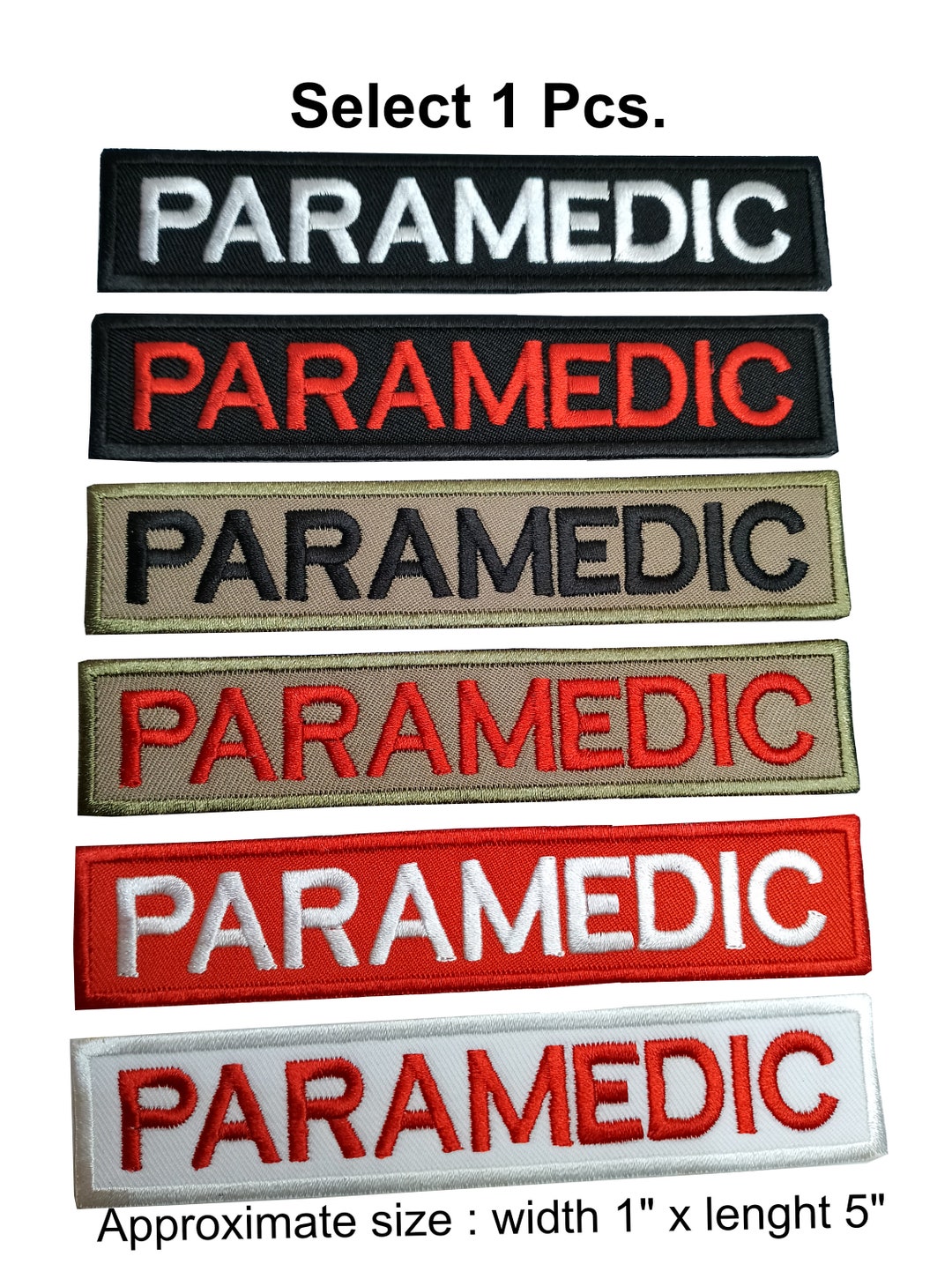 1 Pcs. Paramedic Patch Medic Paramedic EMS EMT Rescue Medical Safety Patch Hook Backing for ...