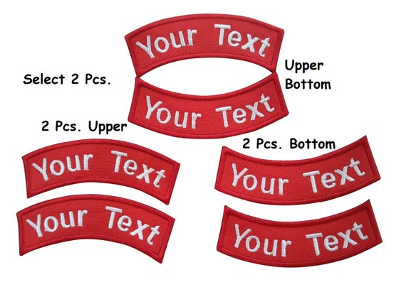 2 Pcs. Curve Custom name tag nametape Your text patch biker | Etsy