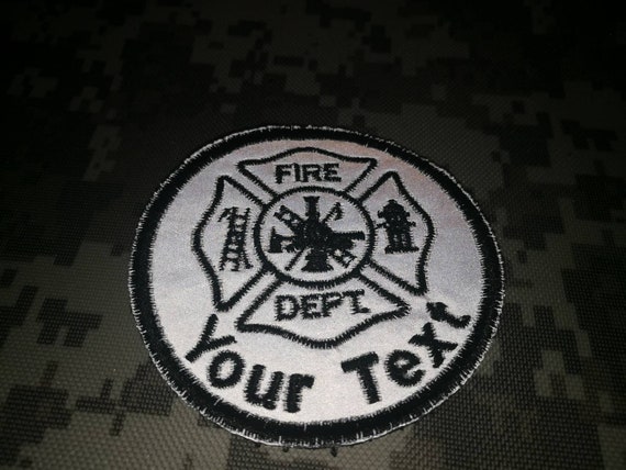 Fire Fighter patch Custom name text Your text patch Round fire | Etsy