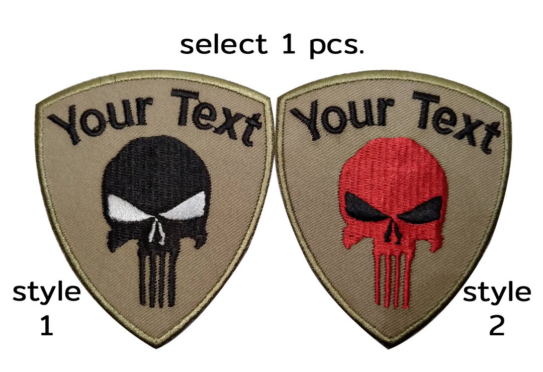 Punisher Skull Patch Custom Name Patch Your Text Patch - Etsy