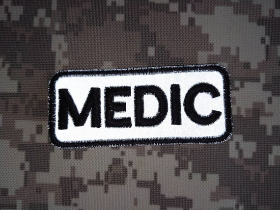 Reflective Medic Patch EMS EMT Paramedic Medic White Line | Etsy