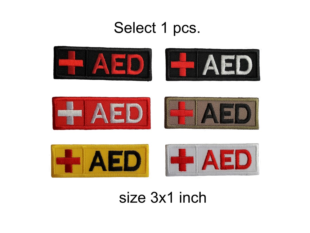 1 Pcs. AED Patch Red Cross Medic Paramedic EMS EMT Rescue Patch Hook ...