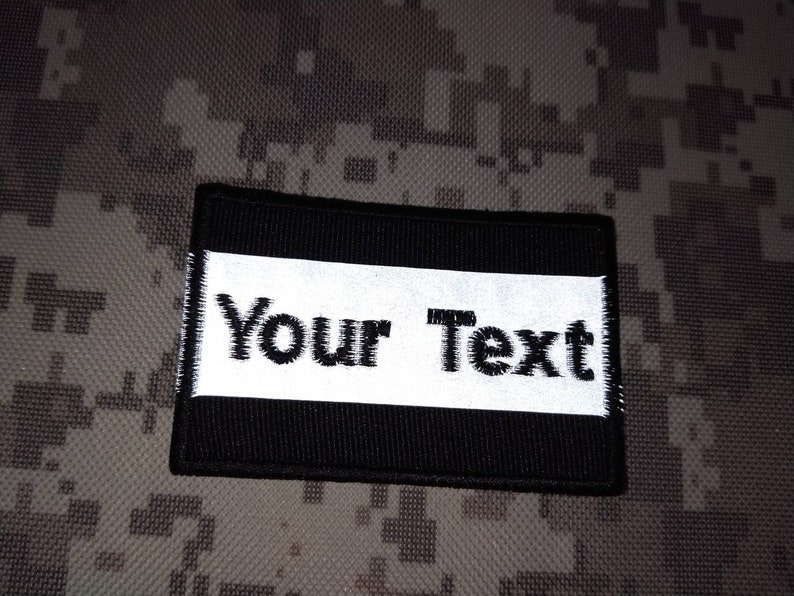 Reflective Patch Your Text Custom Name Text Patch Tag Name | Etsy