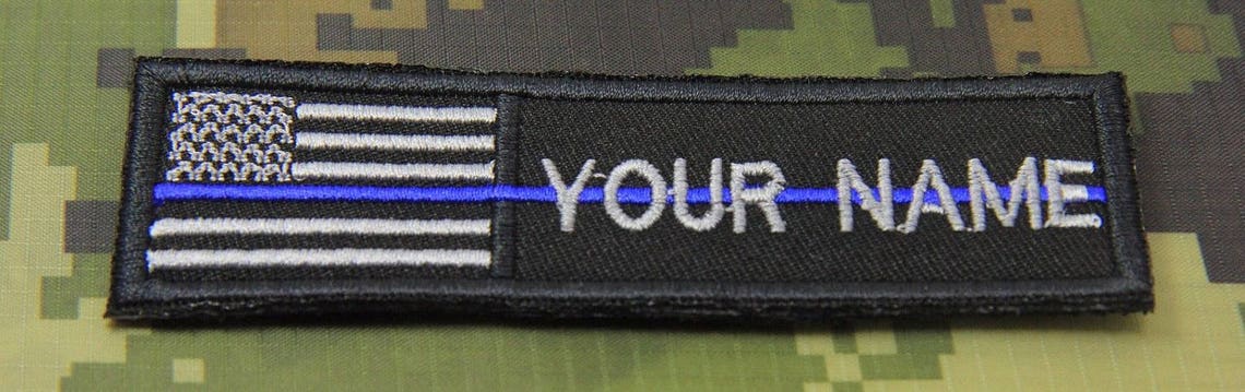 Blue Line Patch Custom Name Thin Blue Line Police SWAT USA - Etsy