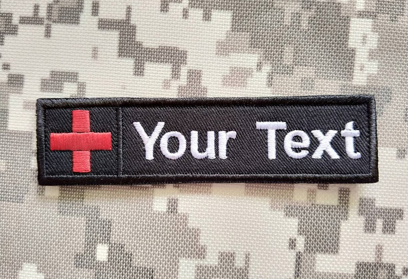 Red Cross Medic Custom Name Text Patch Firs Aid Paramedic Hook - Etsy