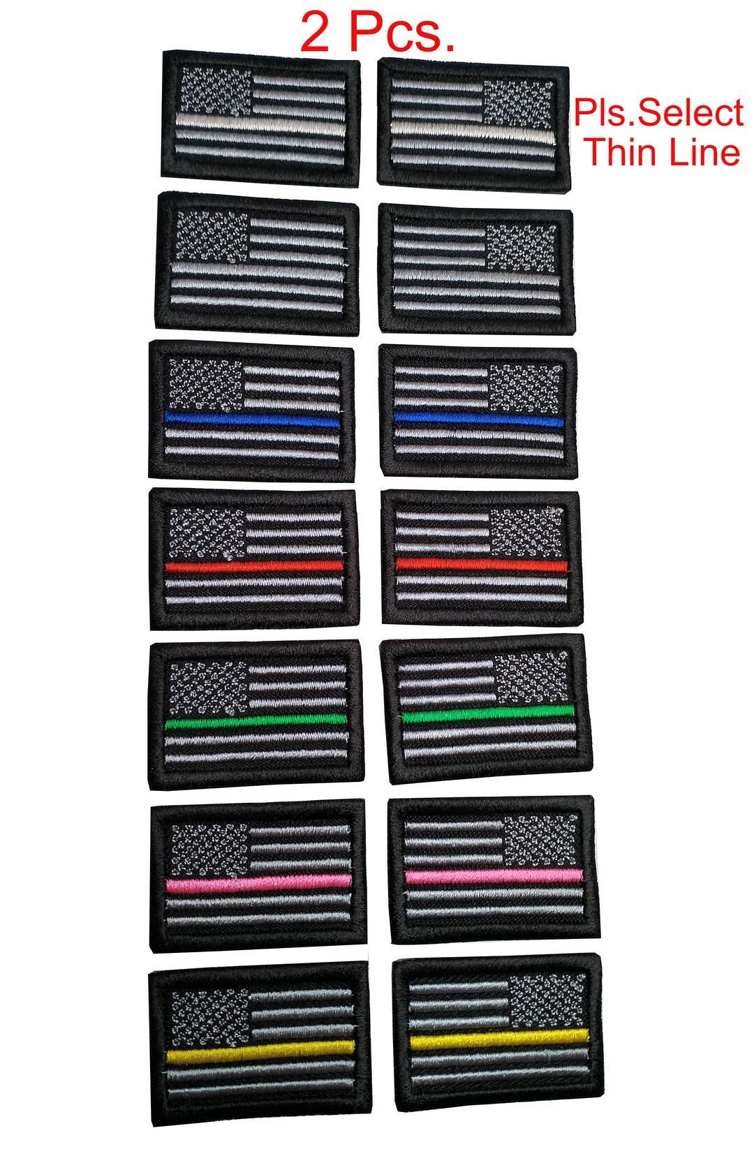 2 Pcs. Small USA Flag Thin Line Flag USA Flag Patch Thin Line Flag ...
