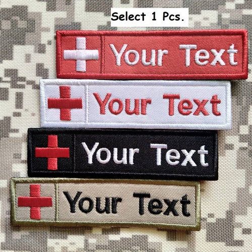 Red Cross Medic Custom Name Text Patch Firs Aid Paramedic Hook - Etsy