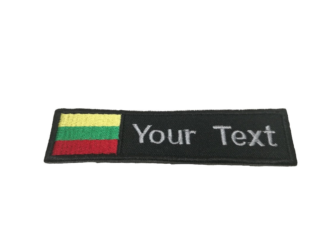 Lithuania Flag Patch Custom Name Text Your Text Lithuania Flag Patch ...