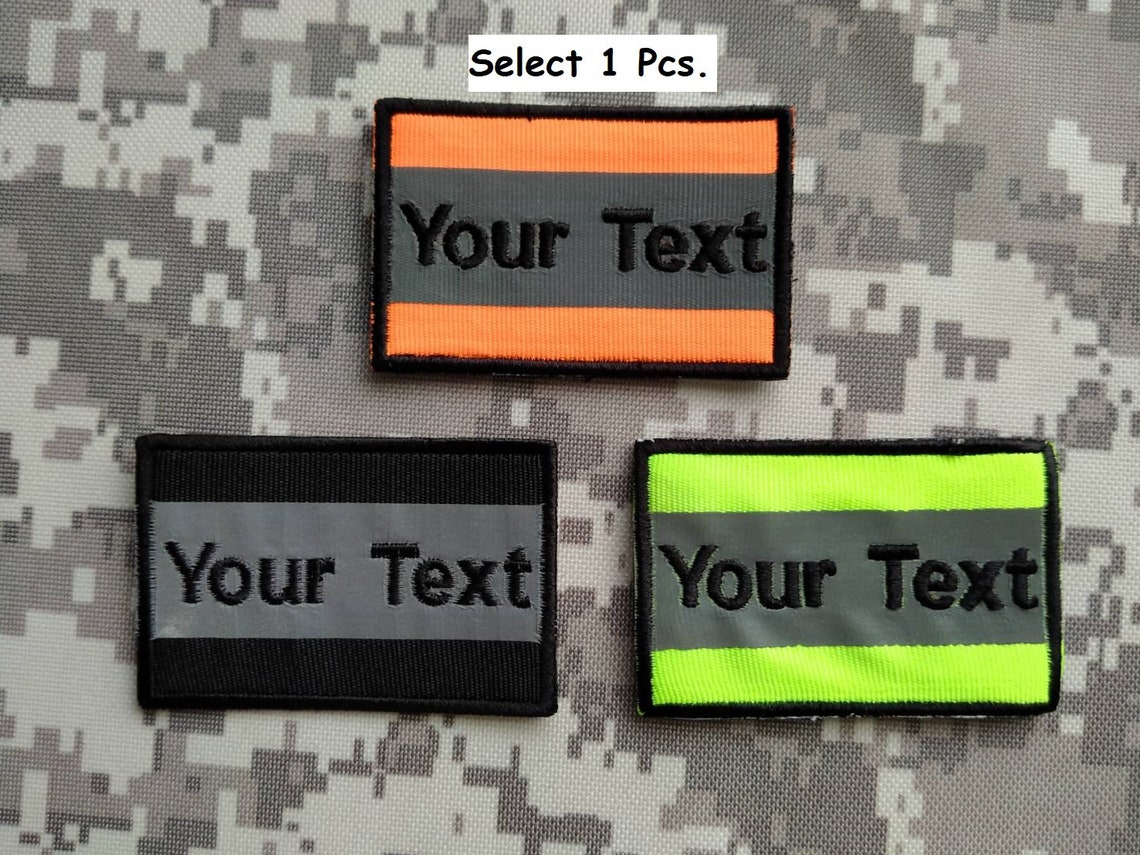 Reflective Patch Your Text Custom Name Text Patch Tag Name - Etsy