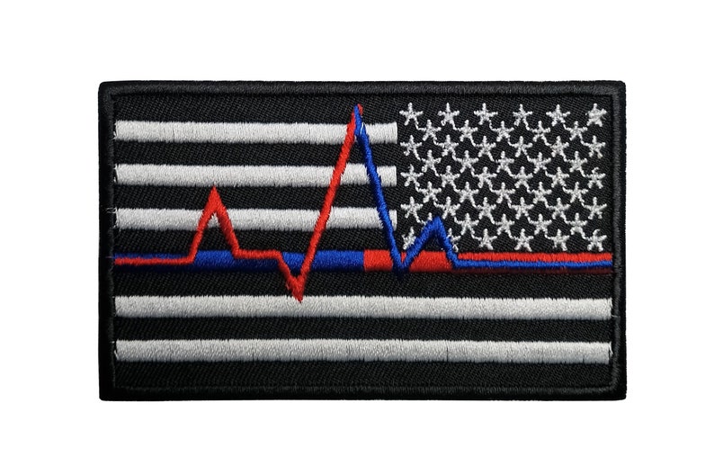 EKG Paramedic Blue Line Red Line USA Flag Tactical Police - Etsy