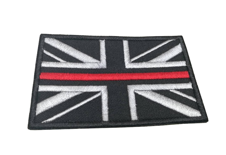 UK Fire Fighter Union Jack Flag Patch Thin Red Line Police | Etsy