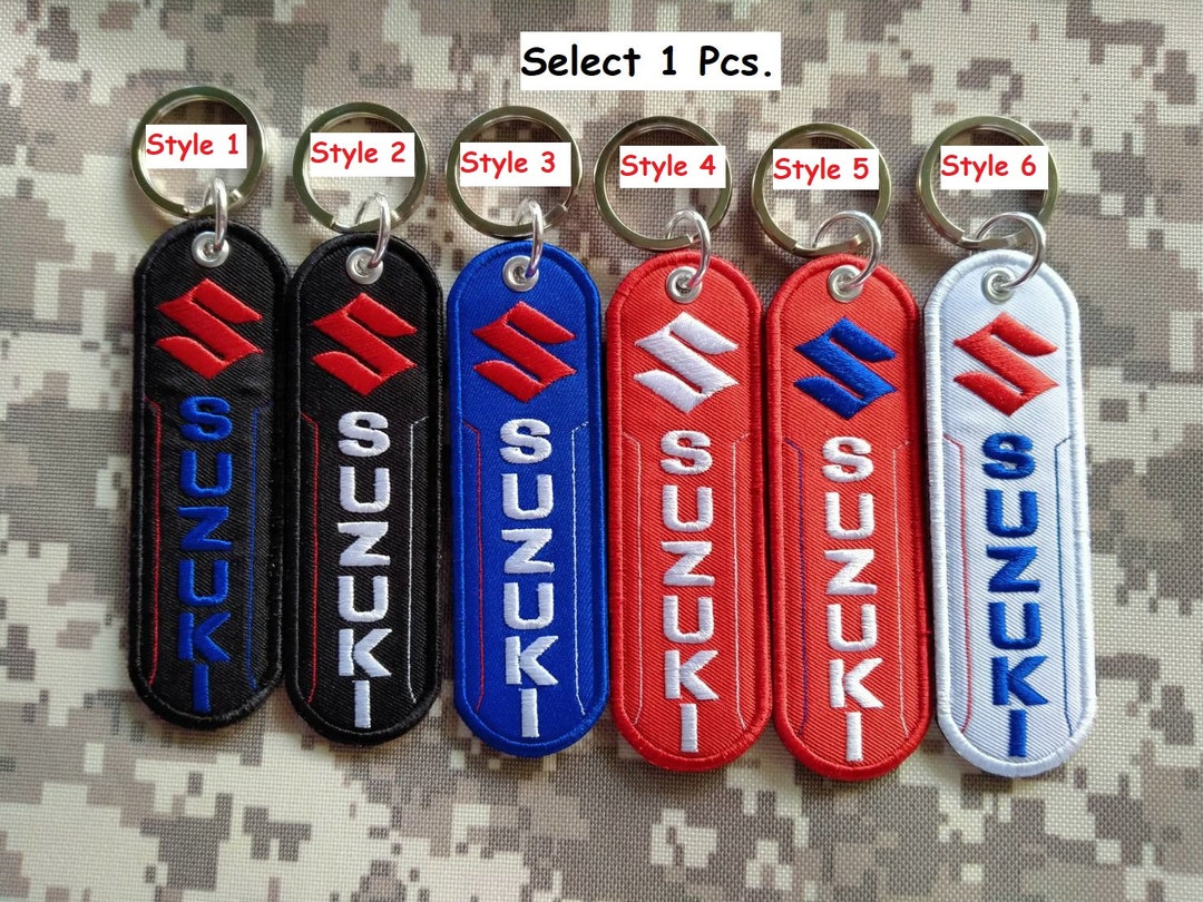 1 Pcs. Suzuki Key Chain Racing Motorcycle Biker Embroidered Key Chain ...