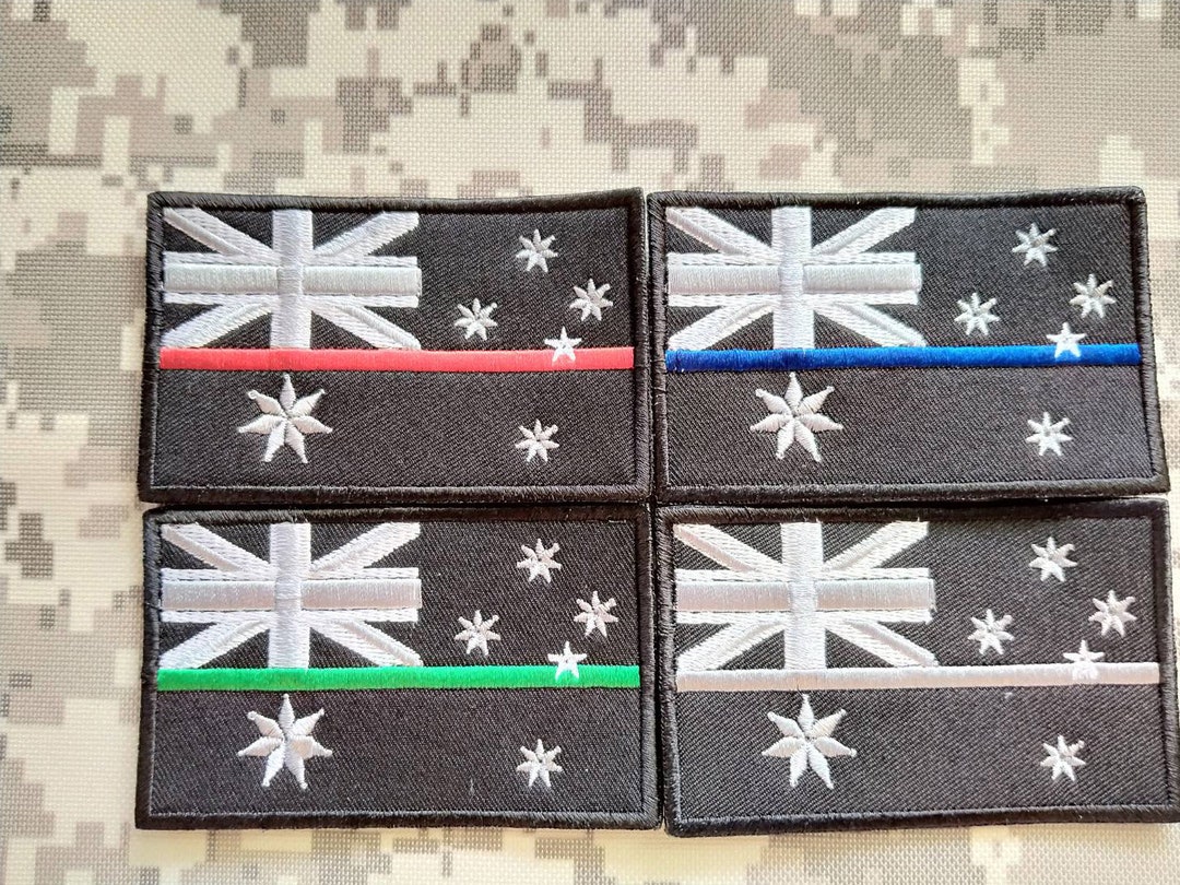 Australia Flag Patch Thin Line Australia Flag Morale Patch Hook Backing ...