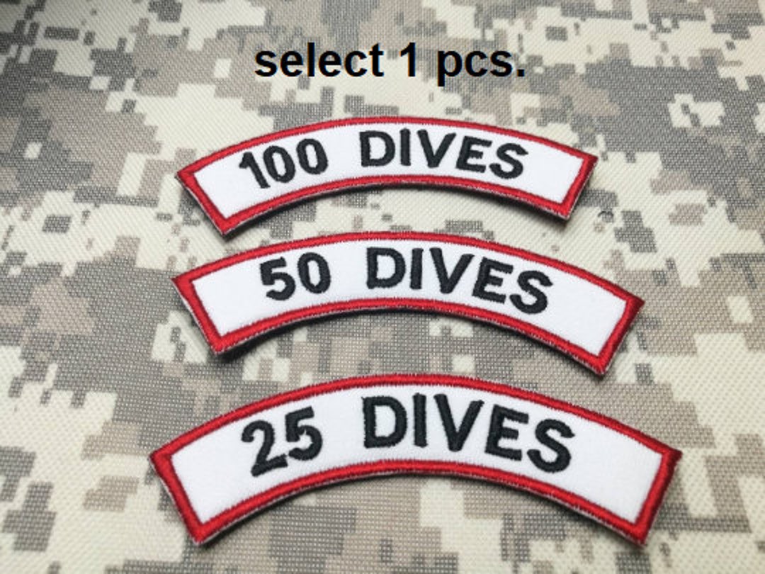 1 Pcs. 25, 50, 100, 200, 300, 400, 500 Dives Diver Patch Diving Patch ...