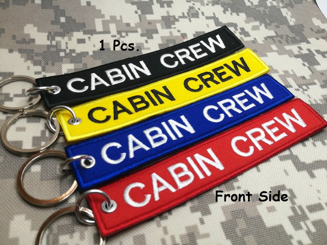 1 Pcs. Cabin Crew Embroidered Key Chain Luggage Tag Key Chain Cabin ...