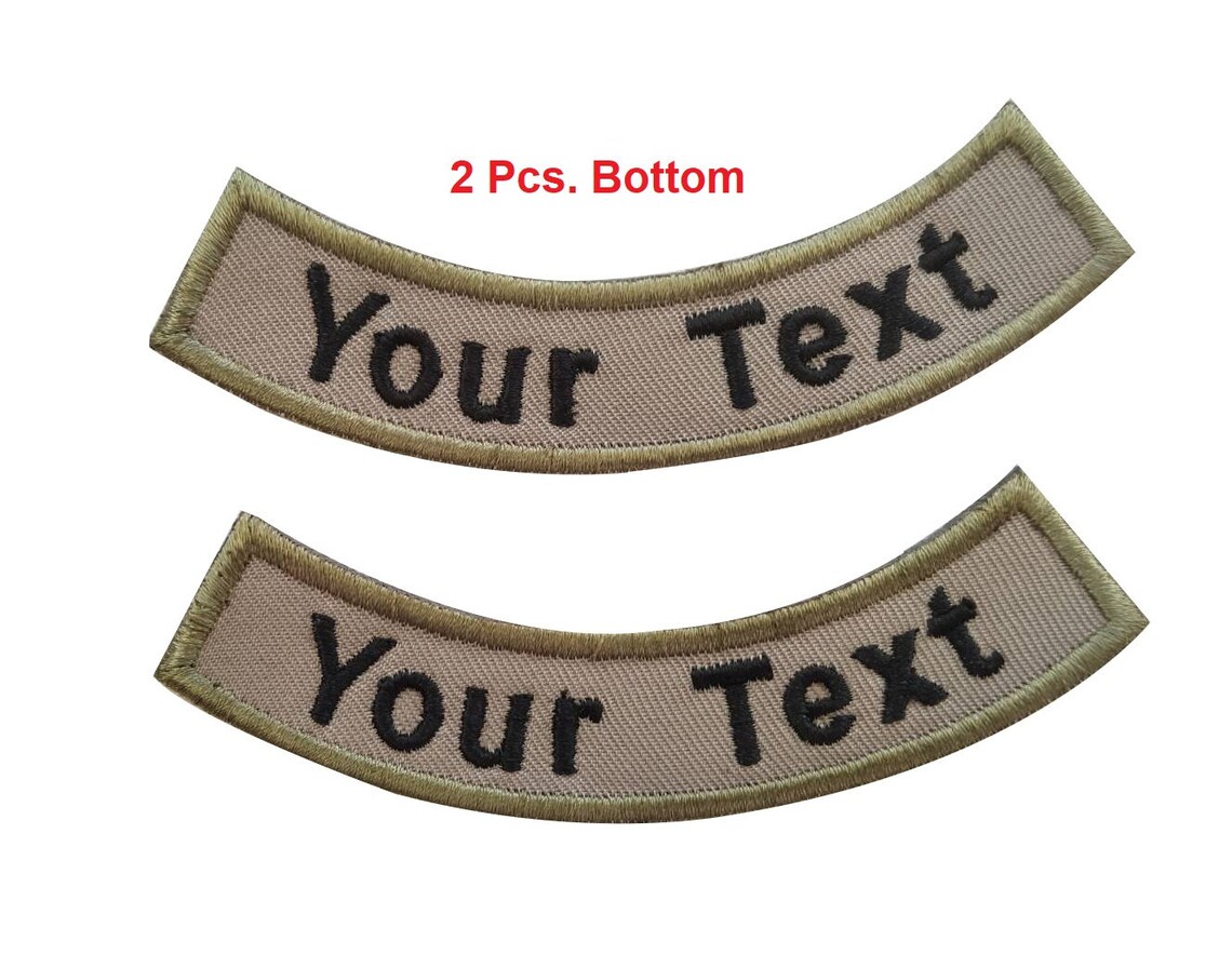 2 Pcs. Khaki Curve Custom Name Tag Your Text Name Tag Name - Etsy