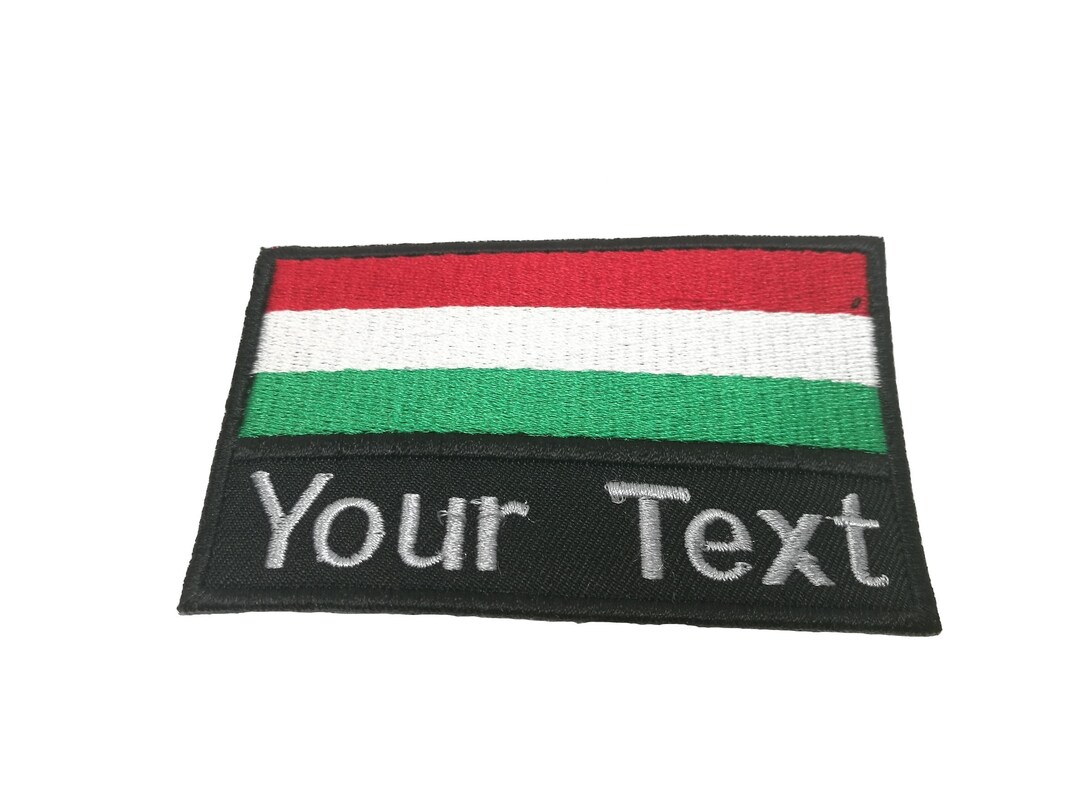 Hungary Flag Patch Custom Name Text Your Text Patch Hungary Flag Patch With Hook Backing ...