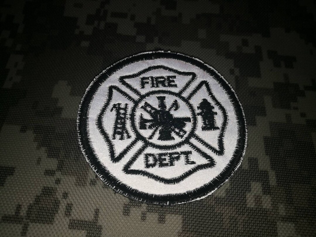 Fire Fighter Patch Reflective Patch Red Line Patch Round Fire Fighter ...