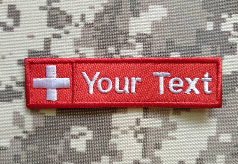 Red Cross Medic Custom Name Text Patch Firs Aid Paramedic Hook - Etsy