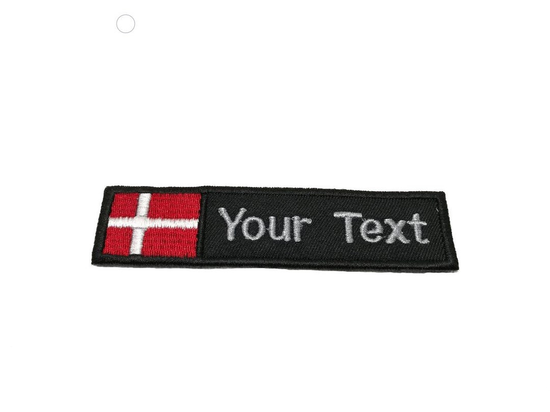 Denmark Flag Patch Custom Name Text Denmark Flag Patch With Hook ...