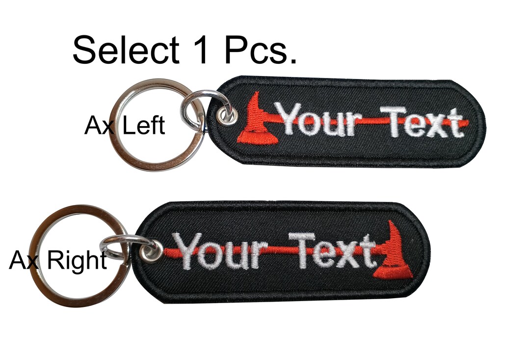 1pcs. Fire Fighter Custom Name Text Key Chain Thin Red Line Fire ...