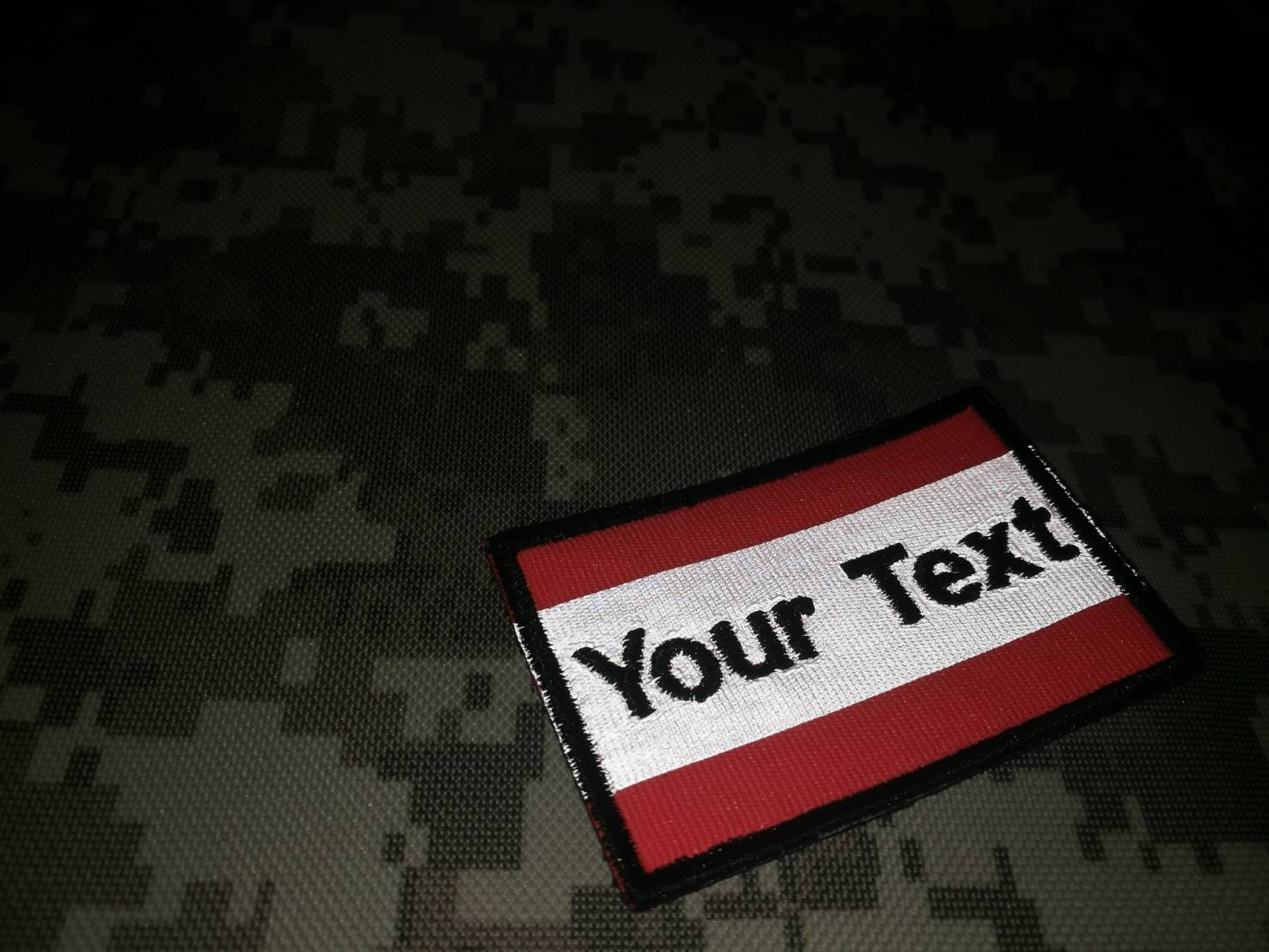 Reflective patch Your Text Custom name text patch tag name | Etsy