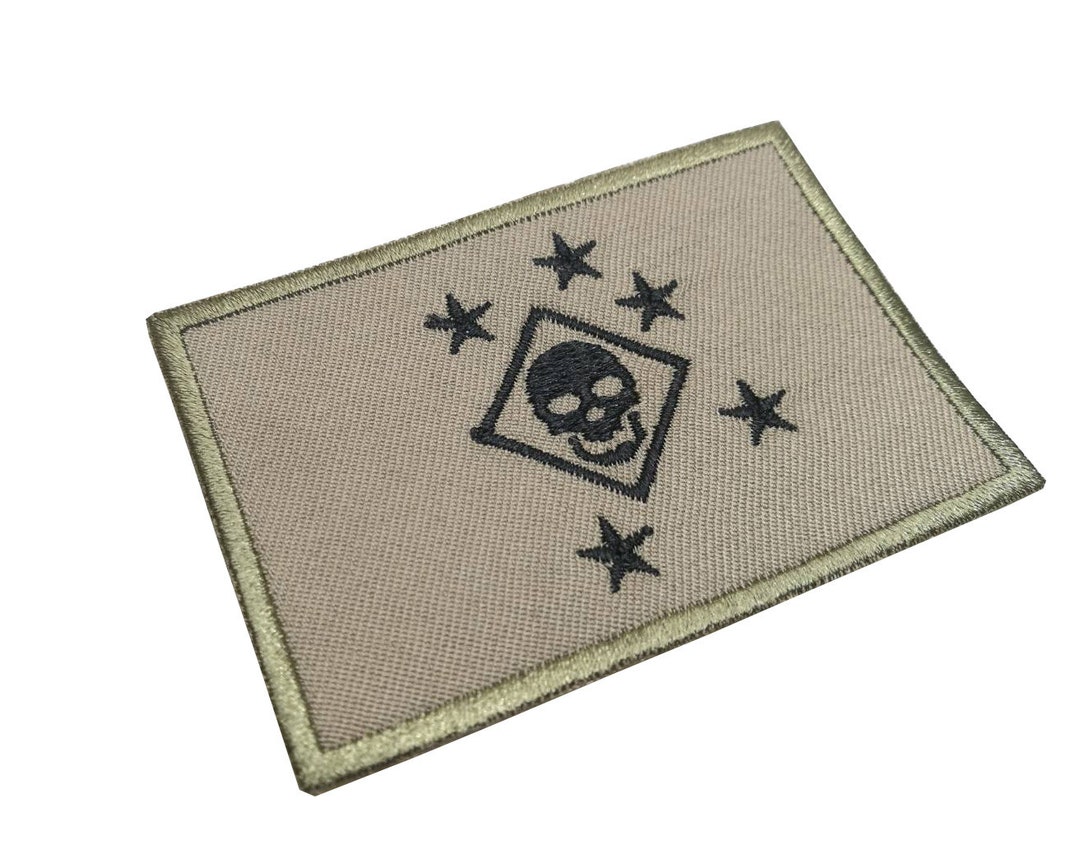 Black Marsoc Skull Embroidered Patch Sew on or Hook Backing Size 3"x 2 ...
