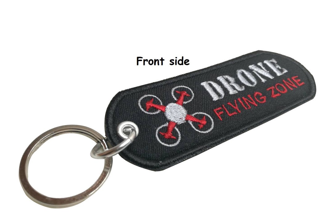 Drone Flying Zone Embroidered Tag Key Chain Key Holder Patch Key Tag ...
