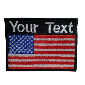 Custom Name Text Patch Your Name USA Flag United State Flag Hook ...