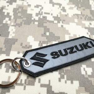 Suzuki Reflective Key Chain Biker Embroidered Key Chain Racing ...