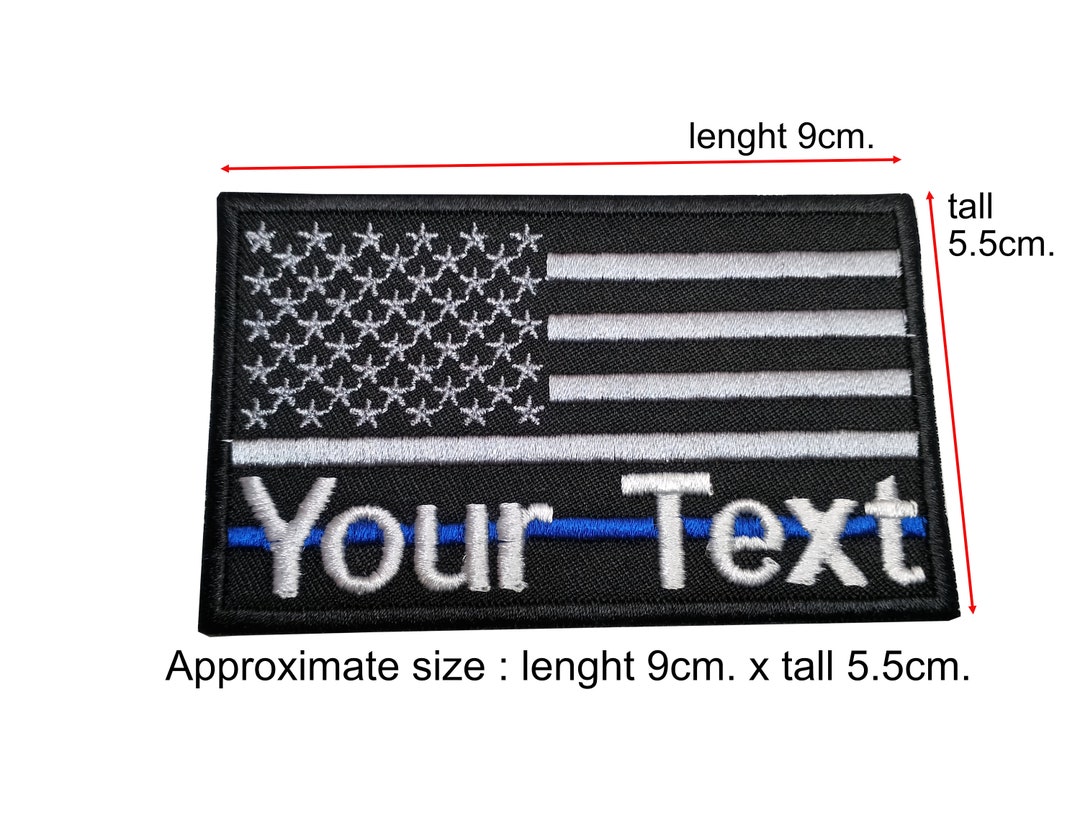 Blue Line Custom Name Text Your Text Patch Thin Blue Line Police USA ...