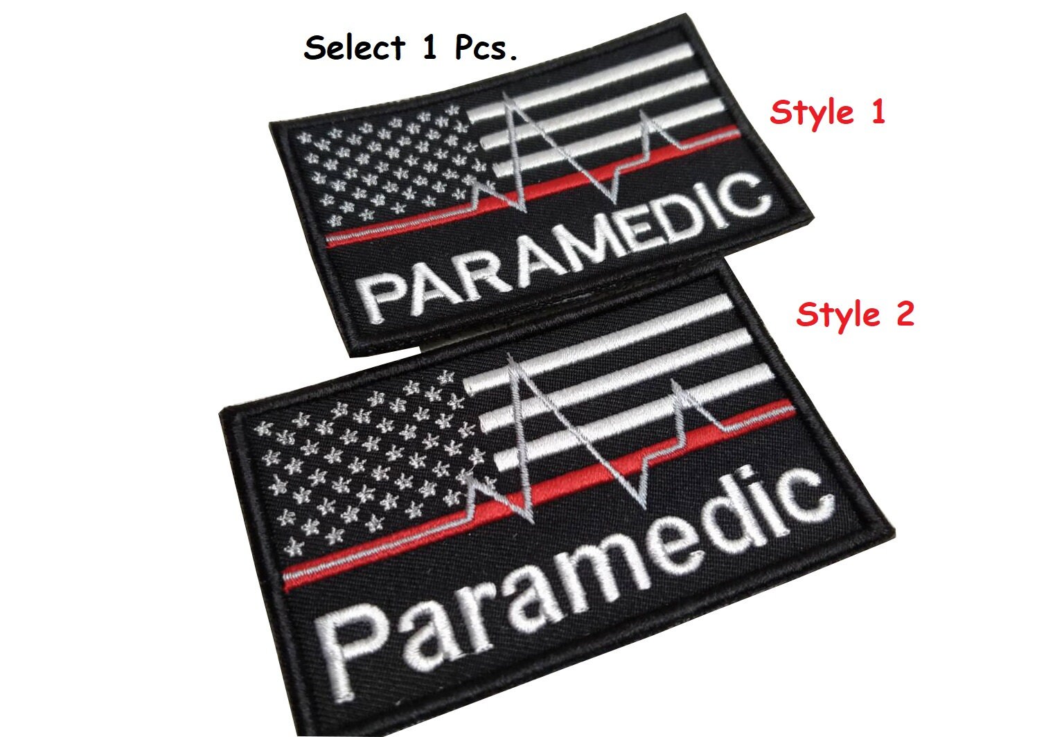 Paramedic White EMS EMT patch Thin Red Line patch USA Flag | Etsy