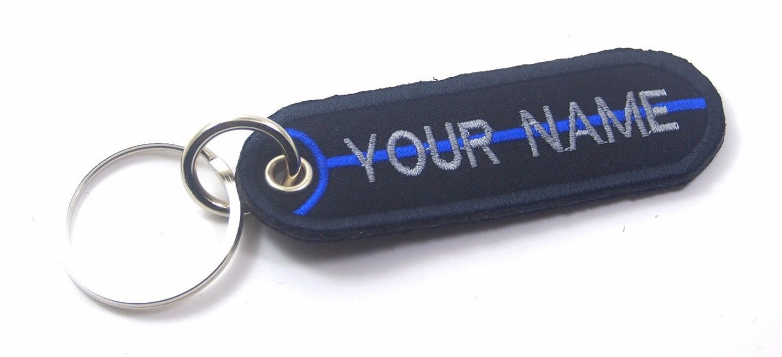 Thin Blue Line Key Chain Custom Name Your Text Thin Blue Line - Etsy