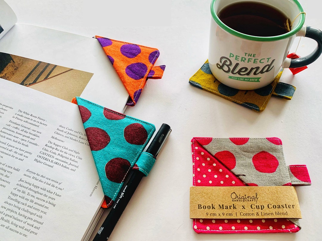 Birds Deers Corner Bookmark Cup Coaster Bookmark Set - Etsy