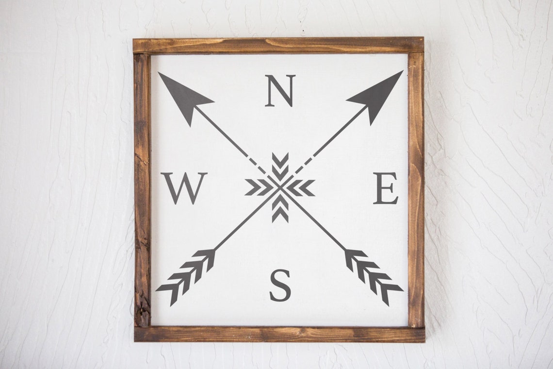 Compass Sign Directional Sign Wood Sign - Etsy