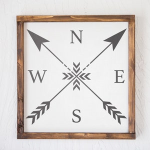 Compass Sign - Directional Sign - Wood Sign - Etsy