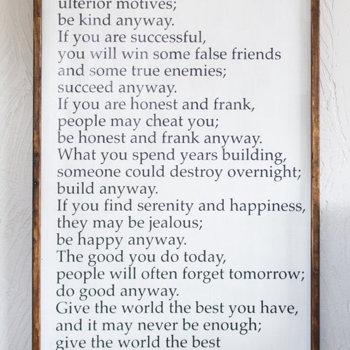 Mother Teresa Wood Sign | Etsy