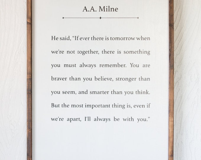 A.A. Milne Quote Winnie the Pooh Wood Sign 2 - Etsy