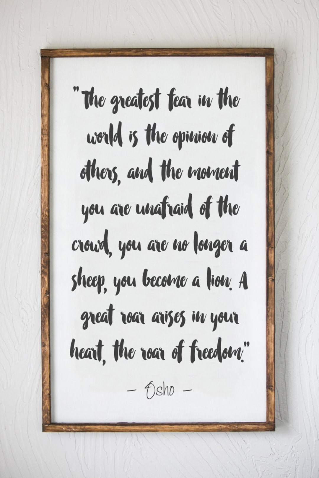 Roar of Freedom Osho Quote Wood Sign - Etsy
