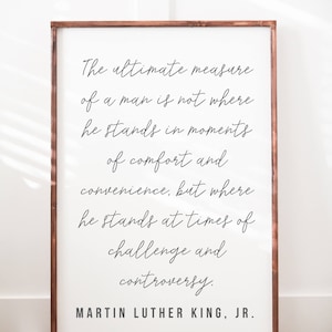 MLK Quote - Martin Luther King Jr Quote - Ultimate Measure of a Man ...