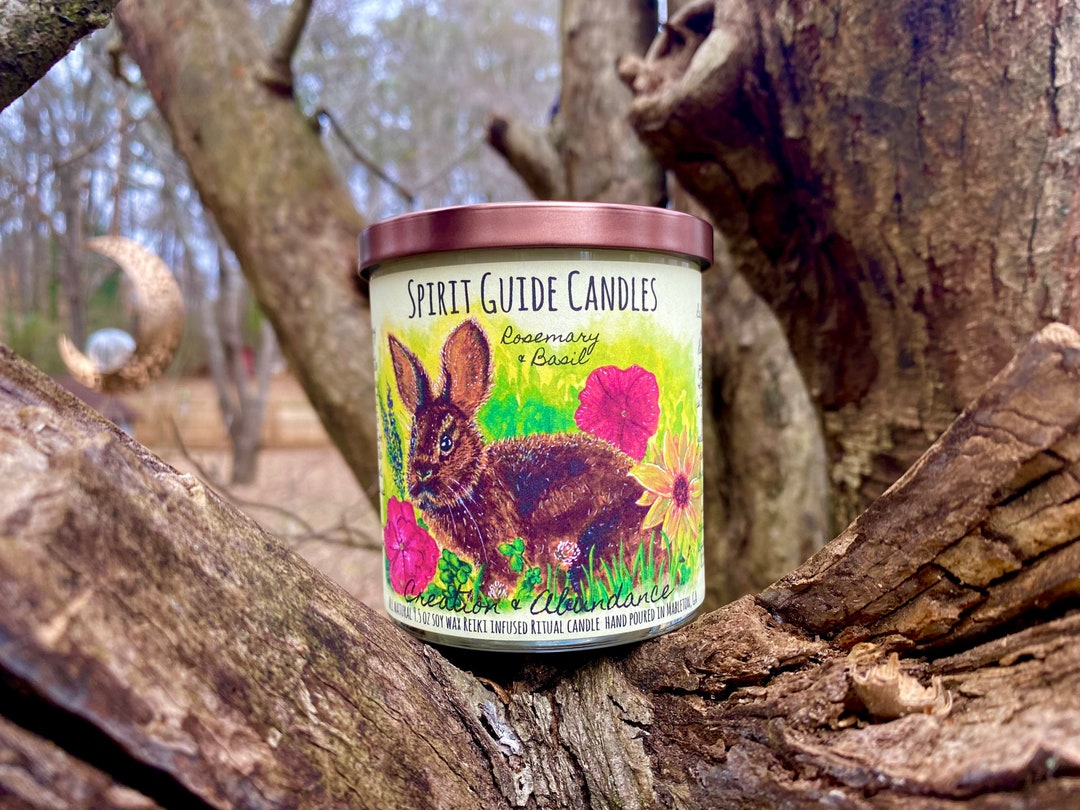 Rabbit Spirit Guide Ritual Candle Reiki Infused-all Natural Essential ...