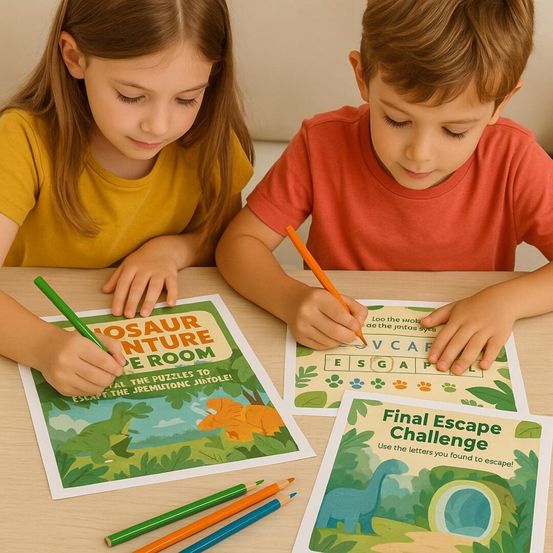 Dinosaur Adventure Printable Escape Room for Kids | Fun At-home Puzzle ...