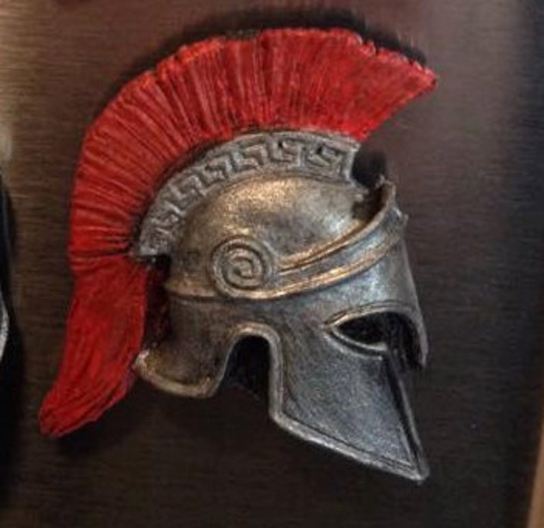 Spartan Helmet Magnet Side Profile Bronze or Steel Finish - Etsy