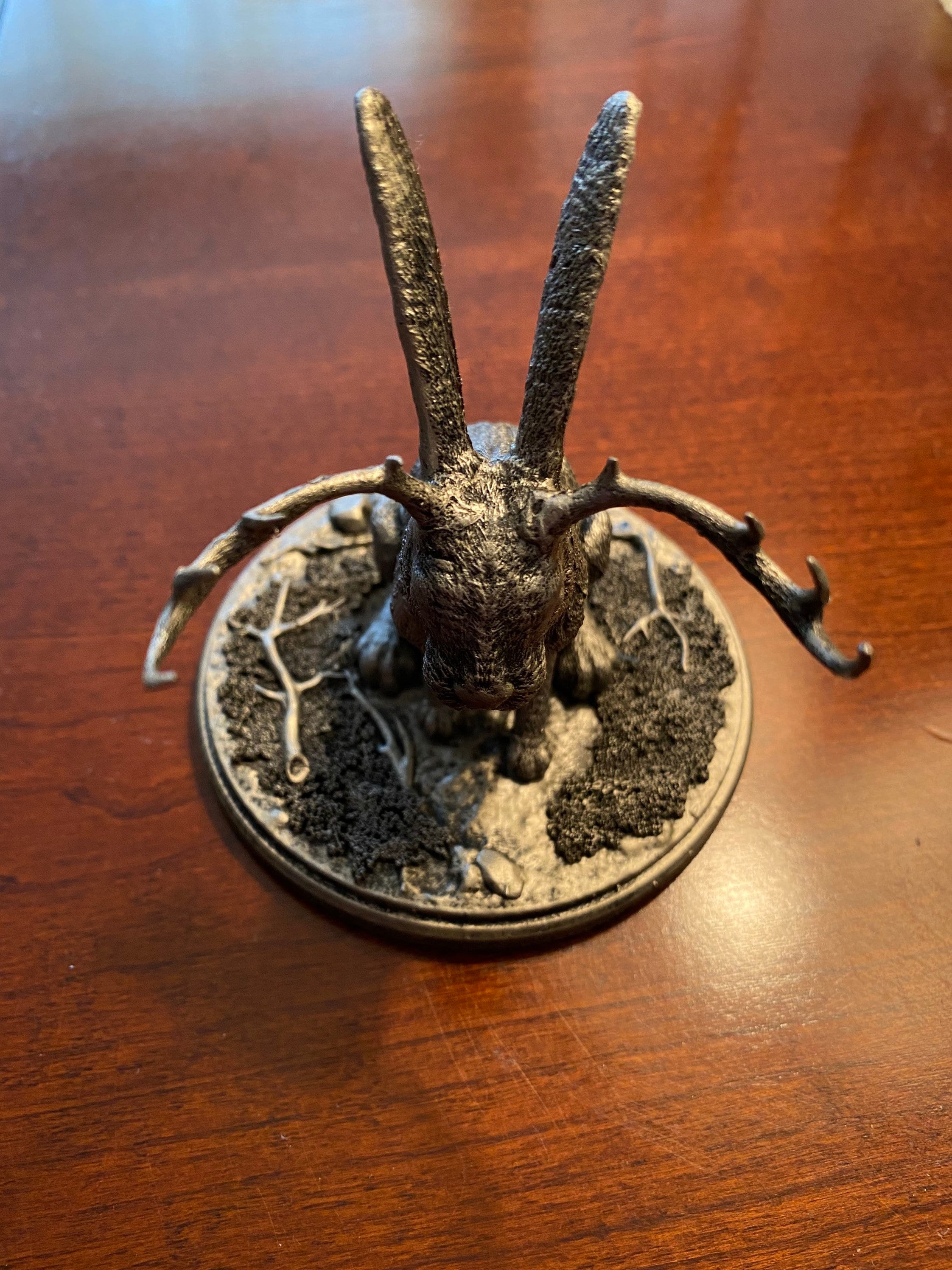 Seated Jackalope Mini Statue | Etsy