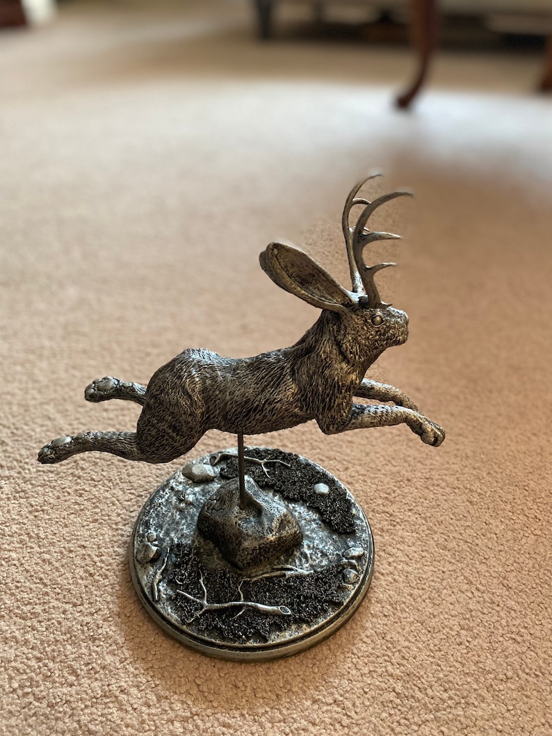 Jumping Jackalope Statue - Etsy