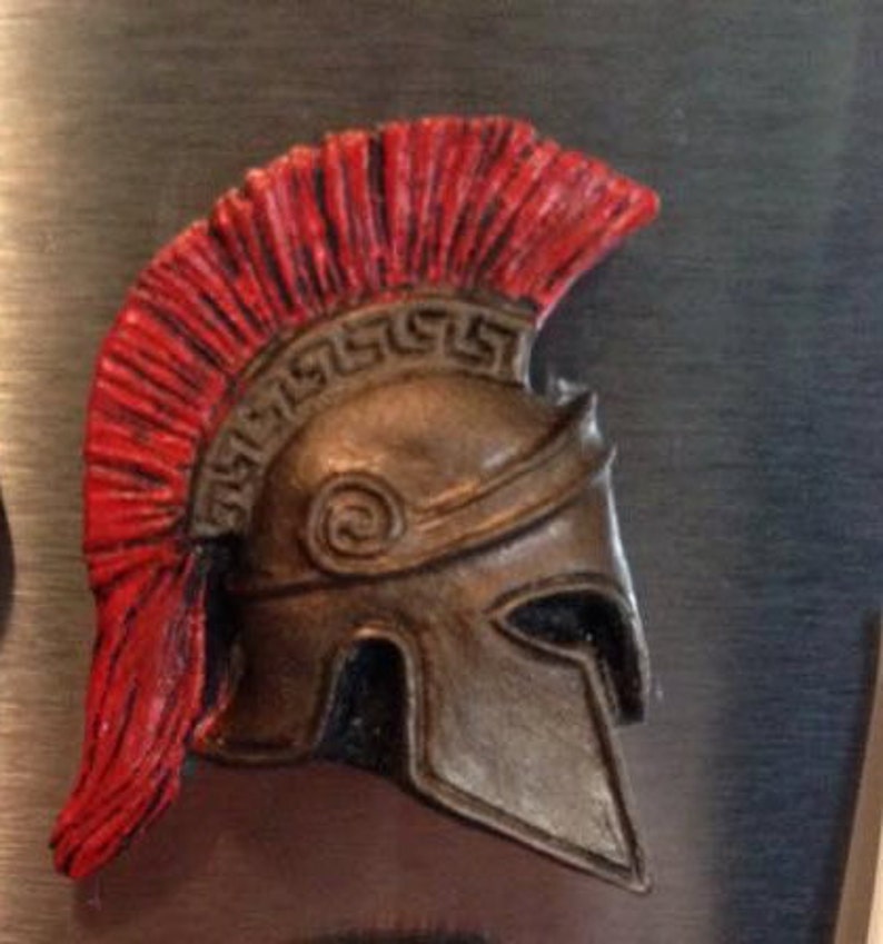 Spartan Helmet Magnet Side Profile Bronze or Steel Finish - Etsy
