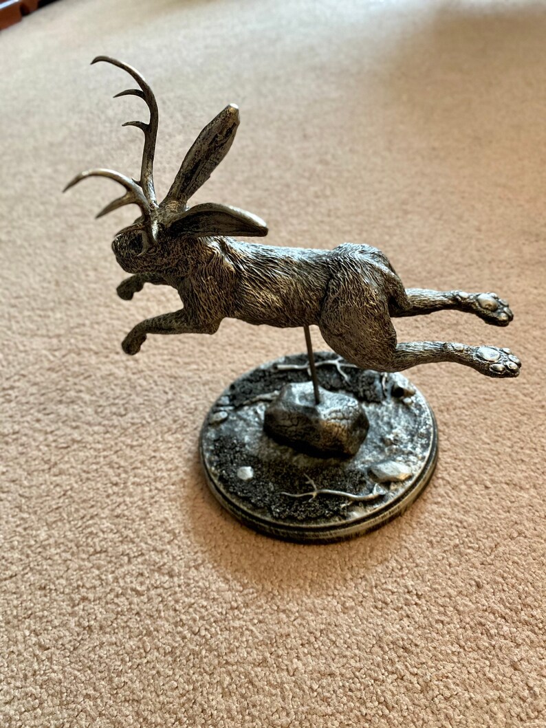 Jumping Jackalope Statue - Etsy