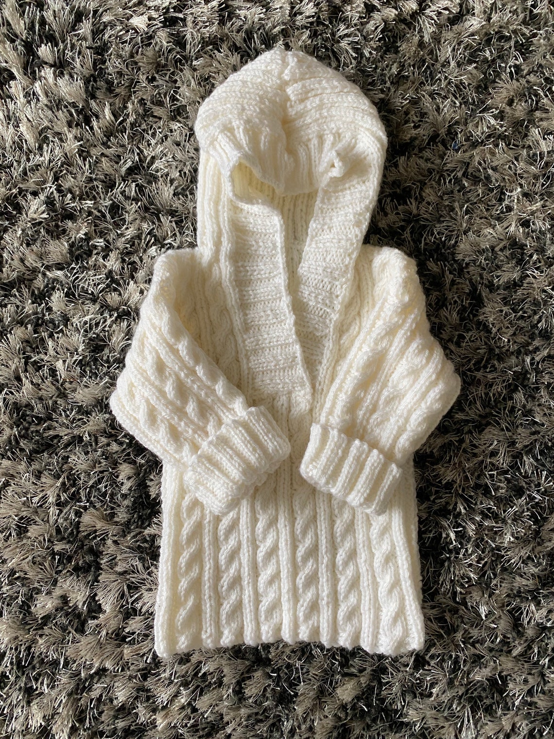 Hand Knitted Hooded Baby Cardigan Baby Sweater Baby Jumper | Etsy