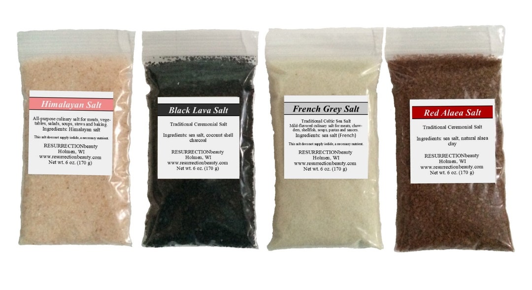 Gourmet Sea Salt Sampler: 4 X 6oz. Pkgs. Himalayan, French Grey, Red ...